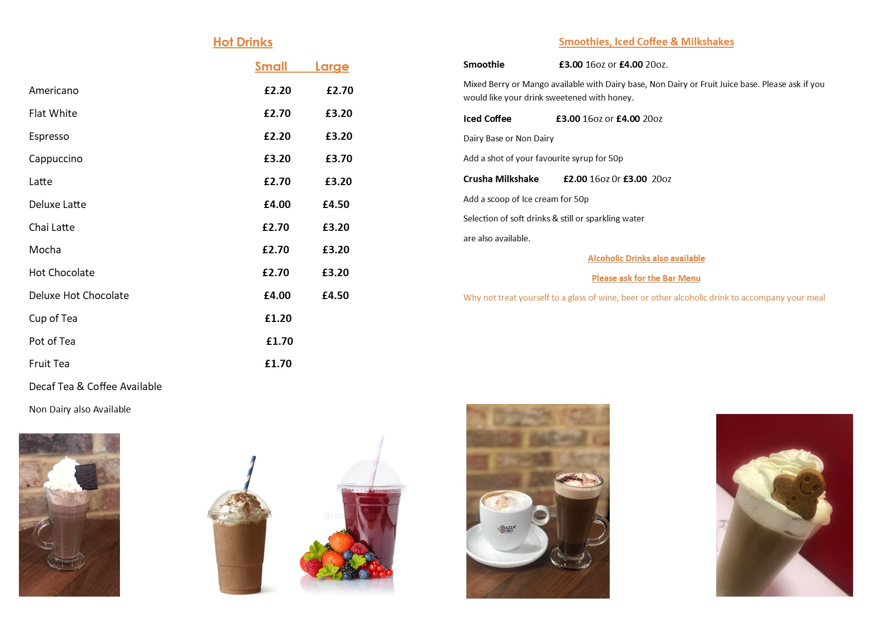 Drinks Menu – The Rufus Centre